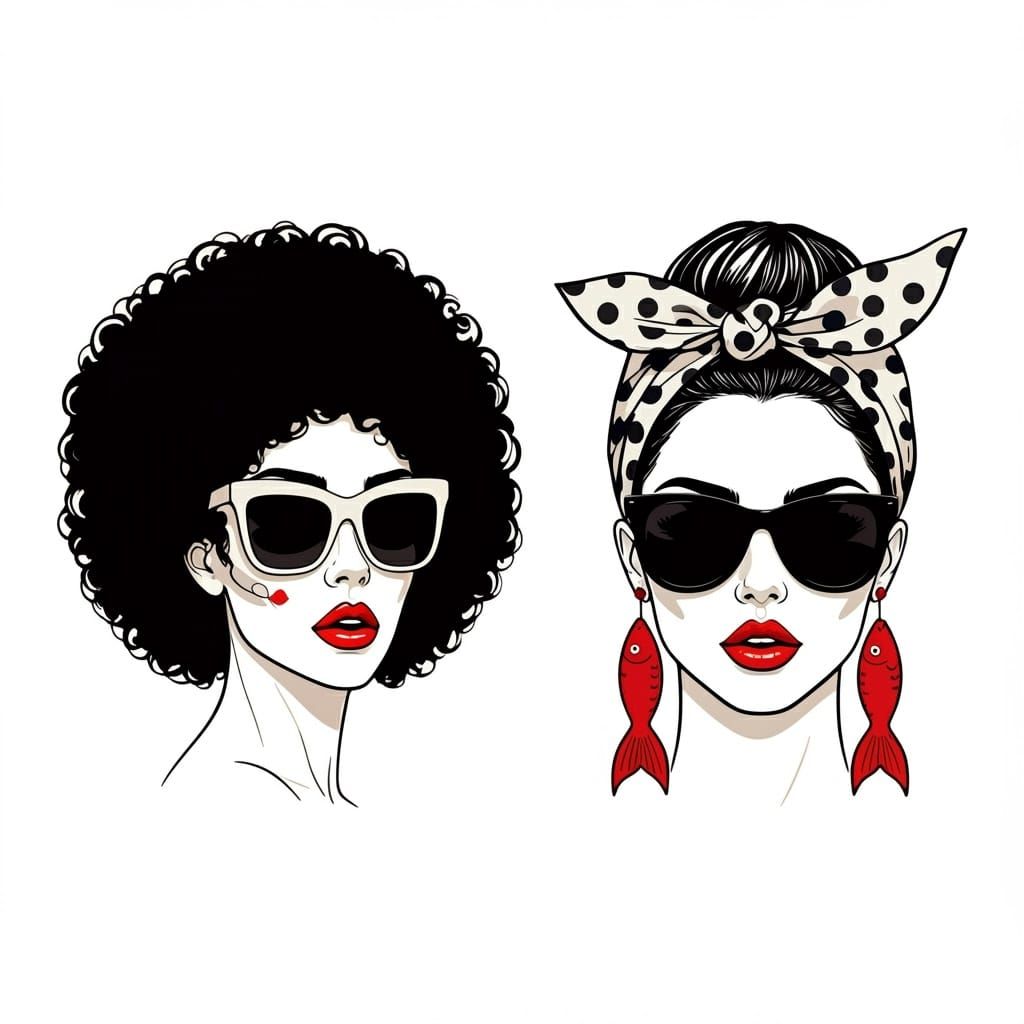 Bold Faces in Whimsical Style - AI Art