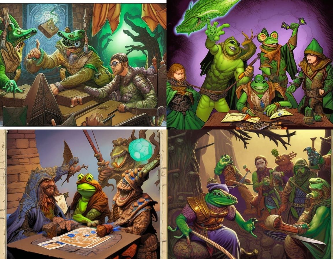 frog wizards play dungeons and dragons - AI Generated Artwork ...
