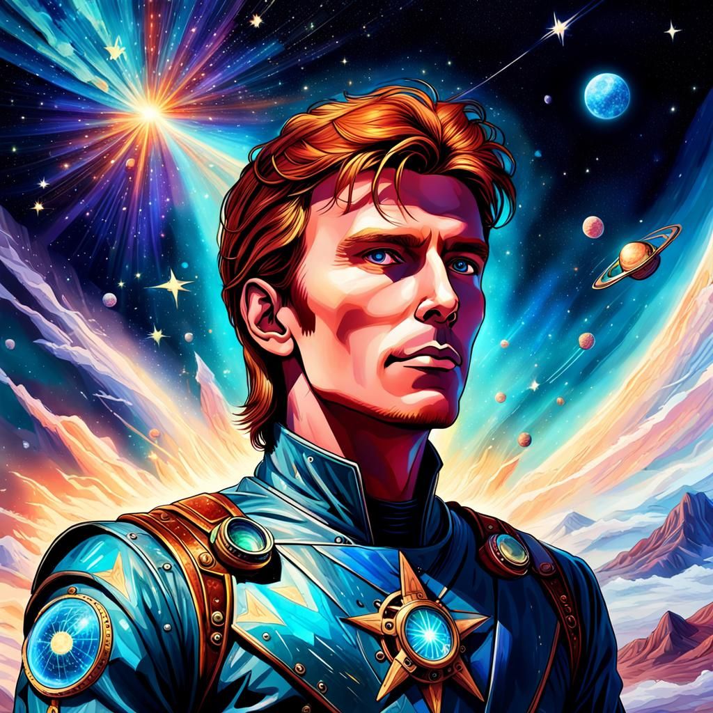 There's a starman waiting in the sky He'd like to come and meet us But ...