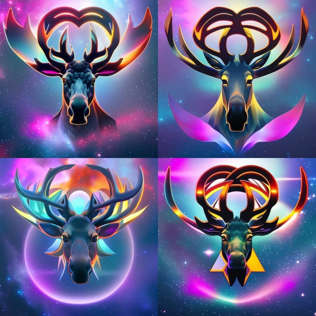 A moose shaped galaxy in space, hyperdetailed infinity magnificent ...