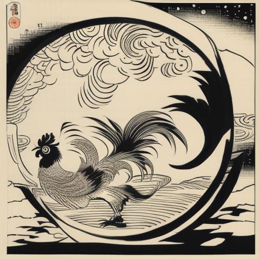 Rooster-on-the-Moon-looking-at-Earth Rooster-standing-on-Lunar-surface ...