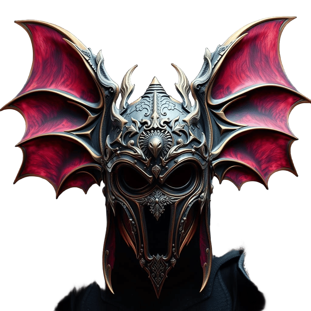 Intricate Bat Winged Great Helm in Vibrant Fantasy... - AI Art