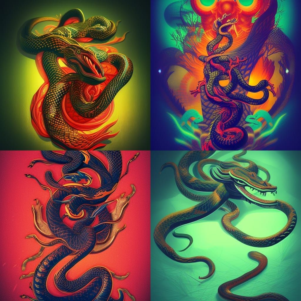Ninazu "King of Snakes" - AI Generated Artwork - NightCafe Creator