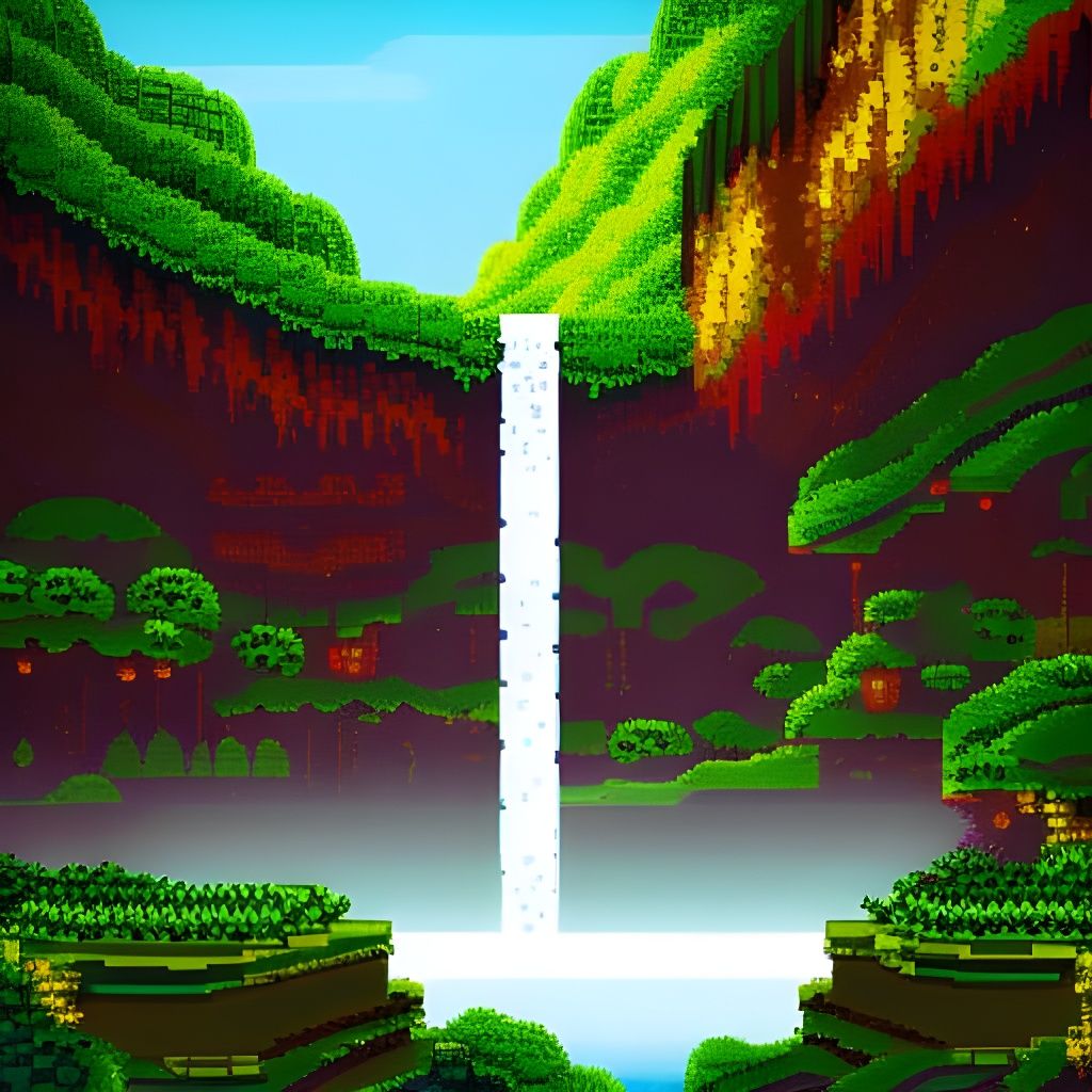 Video game waterfall Mach III - AI Generated Artwork - NightCafe Creator
