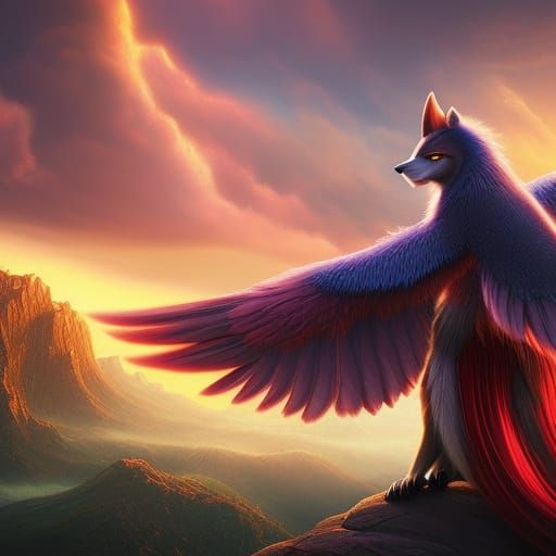 Winged mythology Furry anthro fluffy furry hybrid cute fantasy detailed ...