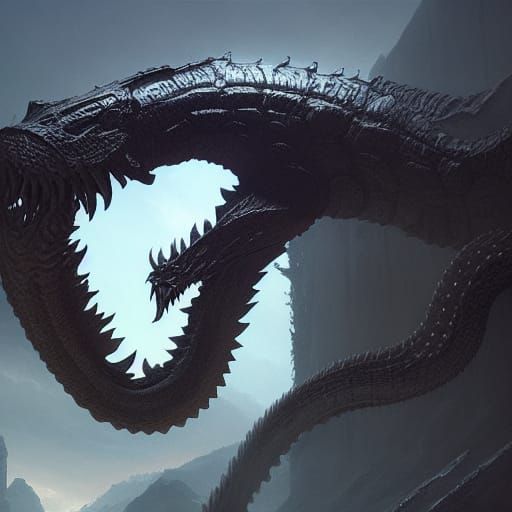 The eater of days, a giant serpentine monster capable of consuming ...