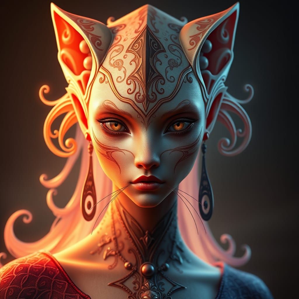 She who rules - Ethereal Fantasy Being in Cyberpunk Style