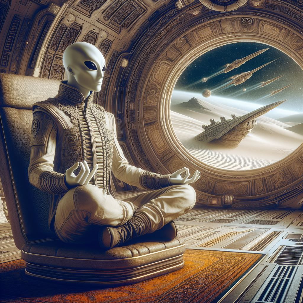 Alien meditation - AI Generated Artwork - NightCafe Creator