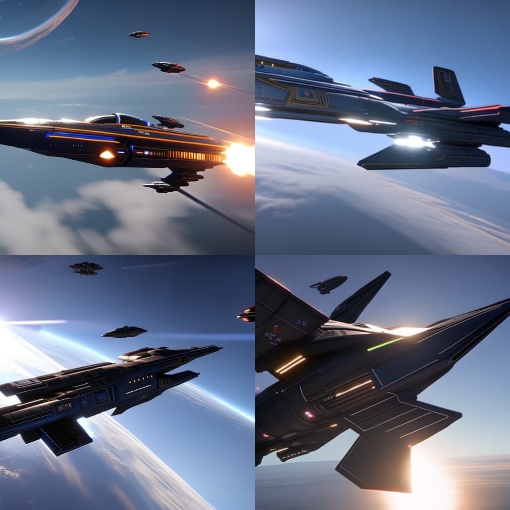 A babylon 5 SJ23 Thunderbolt, flying in space - AI Generated Artwork ...