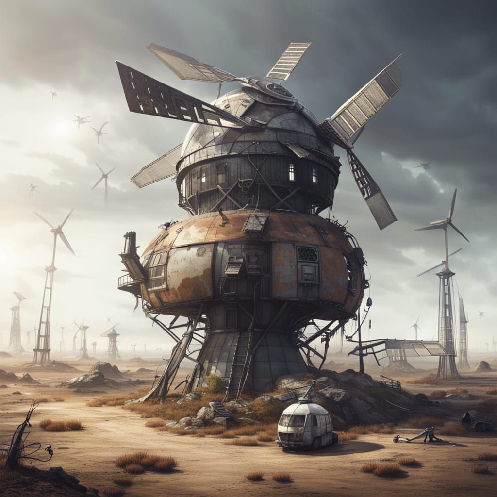 Windmills as self sustaining life-pods in a post apocalyptic world ...