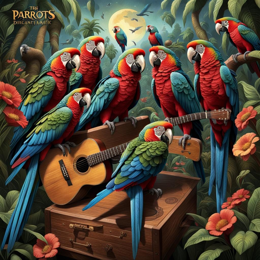 Album Cover: "The Parrots" - AI Generated Artwork - NightCafe Creator