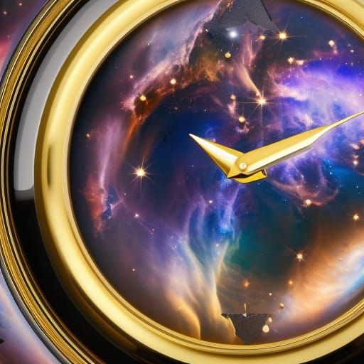 Gold Nebula Watch - AI Generated Artwork - NightCafe Creator