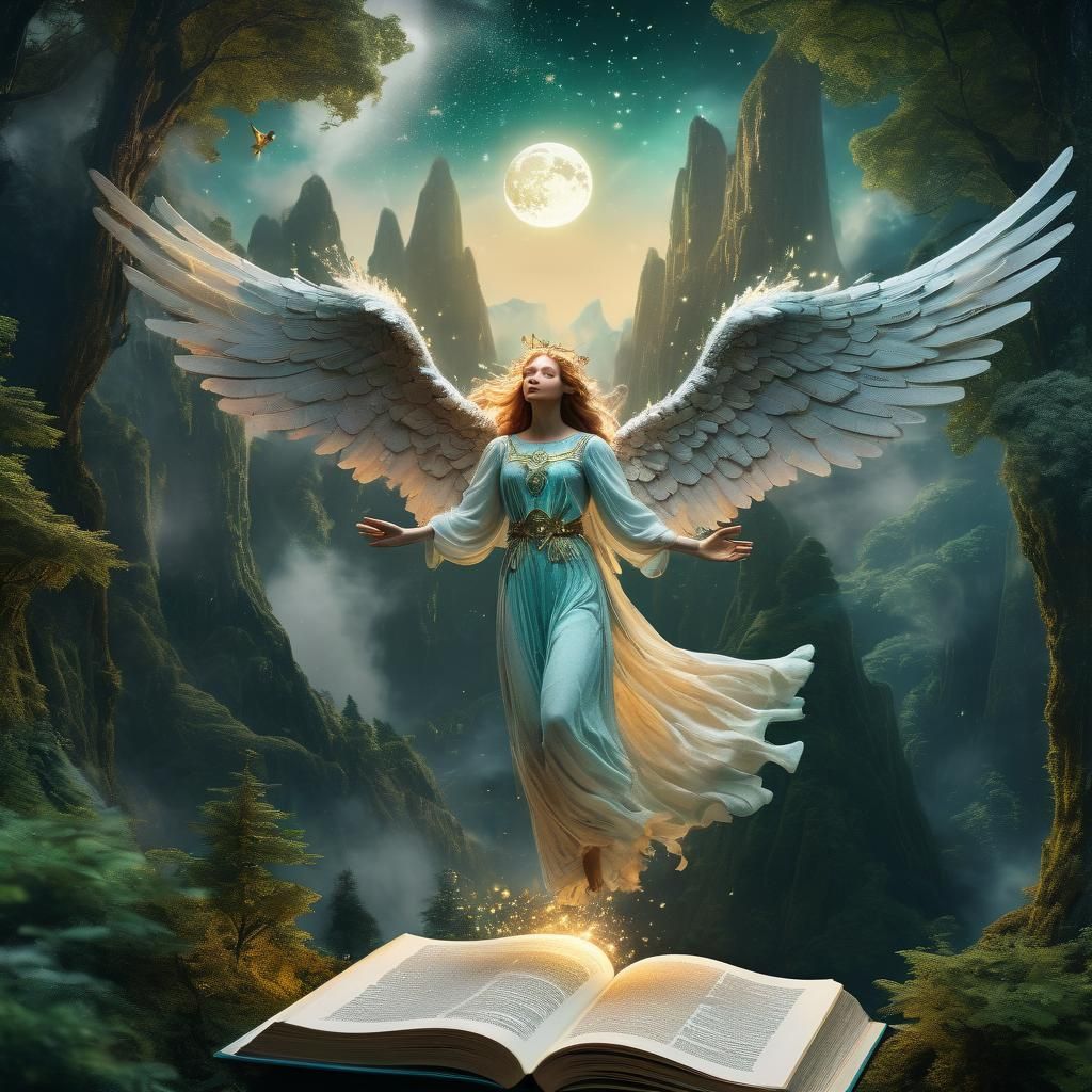 The Angel and the bible - Surreal Angel Emerges from Dreamy ...