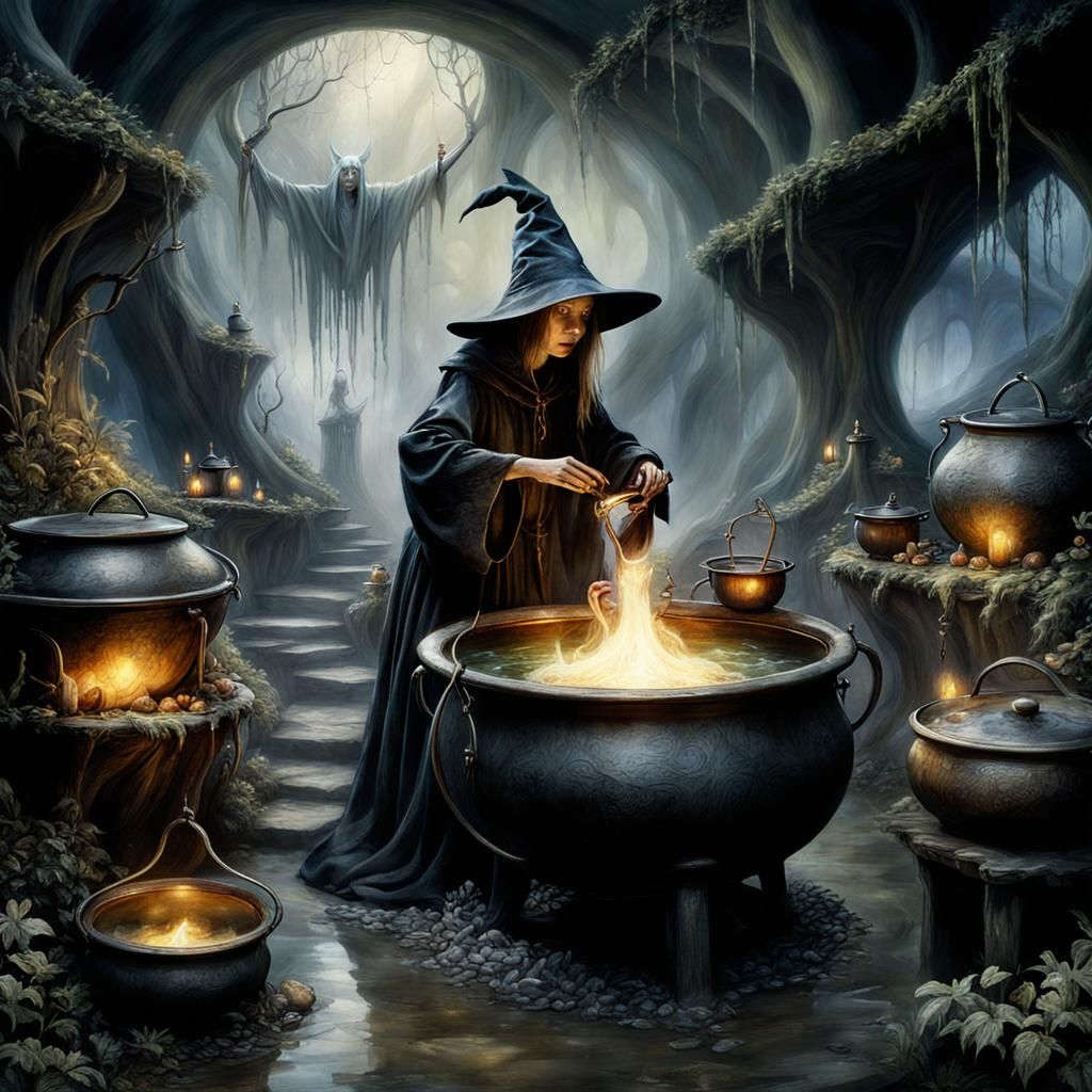 Brewing A Spell - AI Generated Artwork - NightCafe Creator