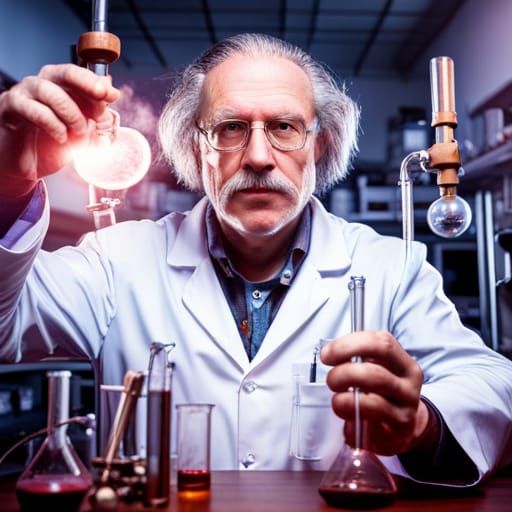 create a mad scientist in their laboratory include elements like ...