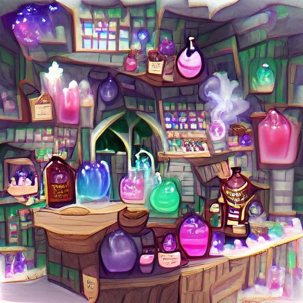 Fantasy Magical Potion Shop - AI Generated Artwork - NightCafe Creator