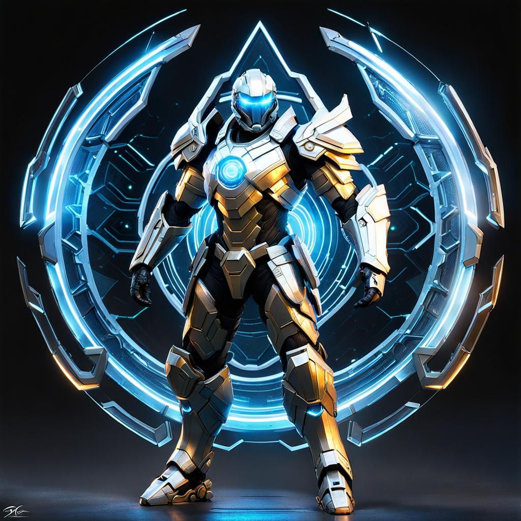 Guardian in Futuristic Shield 2 - AI Generated Artwork - NightCafe Creator
