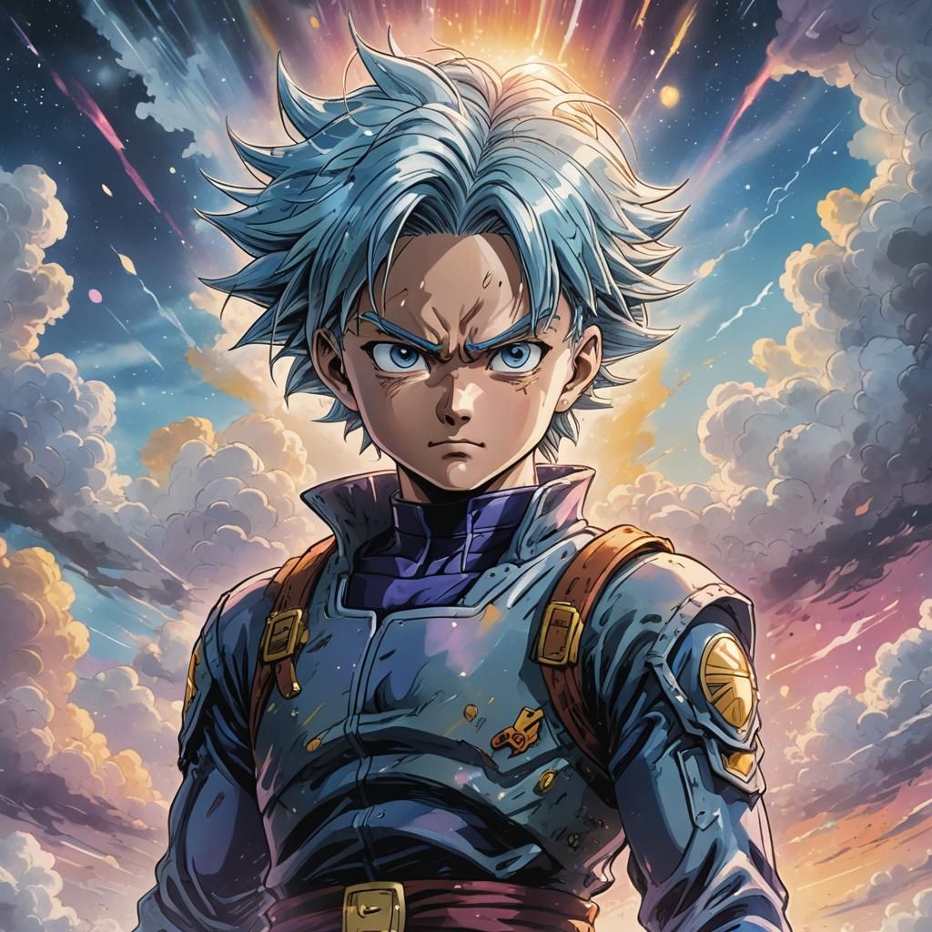 Ink draw of future trunks by akira toriyama - AI Generated Artwork ...