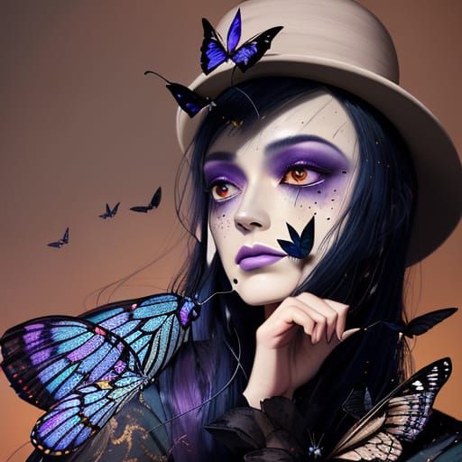 A swarm of moths. - Dreamlike Moths Dance in a Celestial Glo...