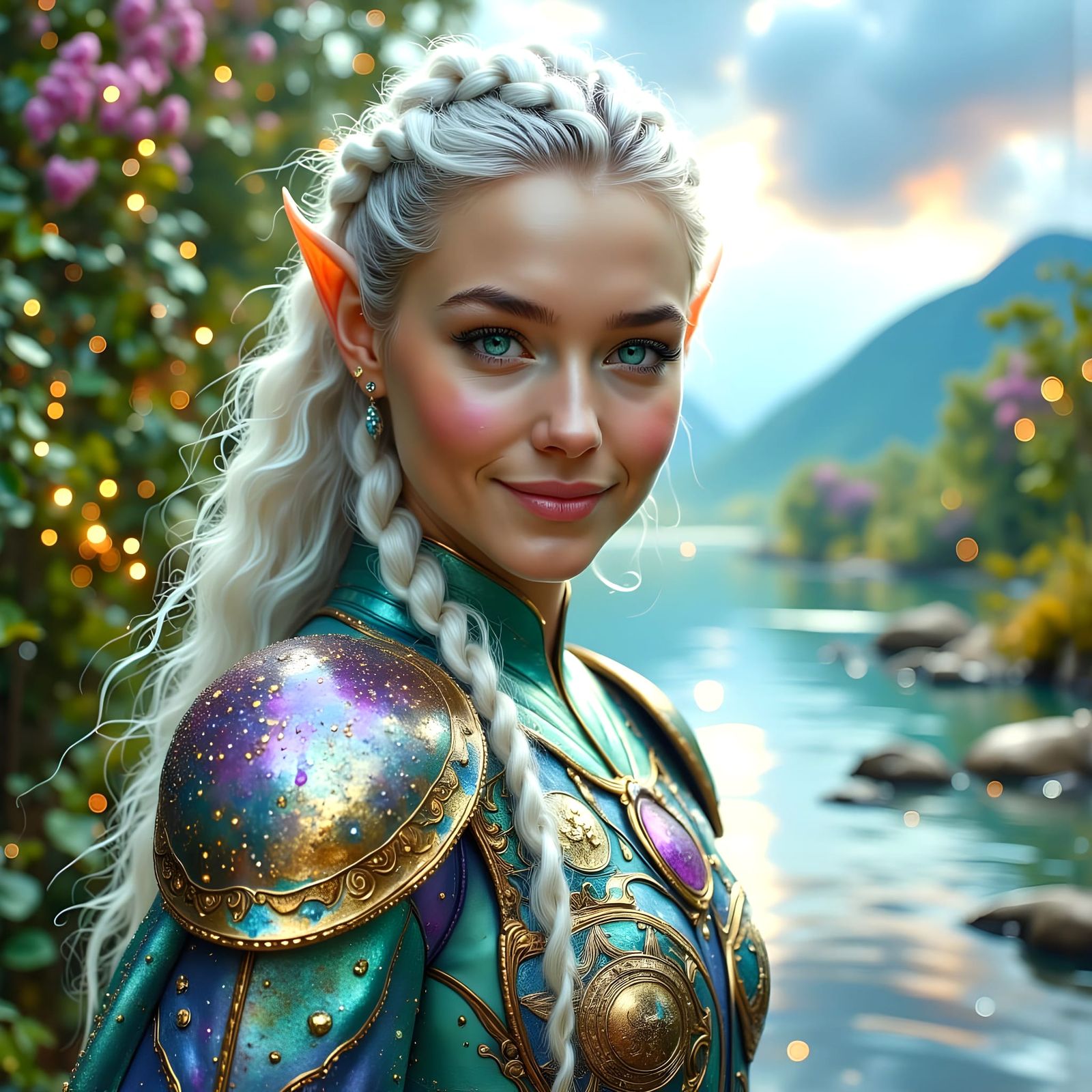 Breathtaking Female Elf Portrait in Ethereal Lands... - AI Art