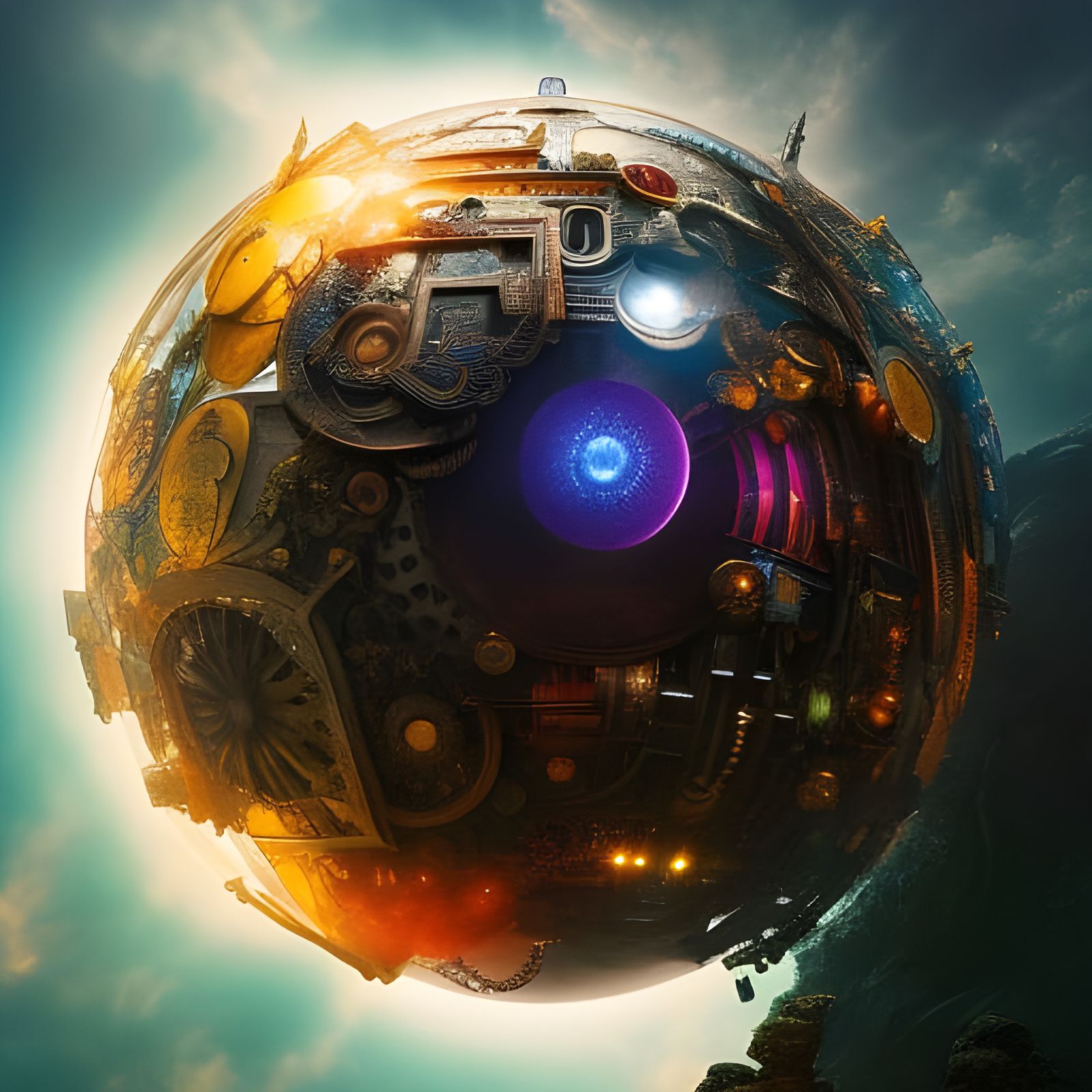 Mechanical Orb - AI Generated Artwork - NightCafe Creator