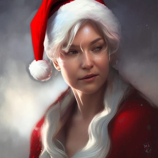 Mrs. Claus with lights getting fit - AI Generated Artwork - NightCafe ...