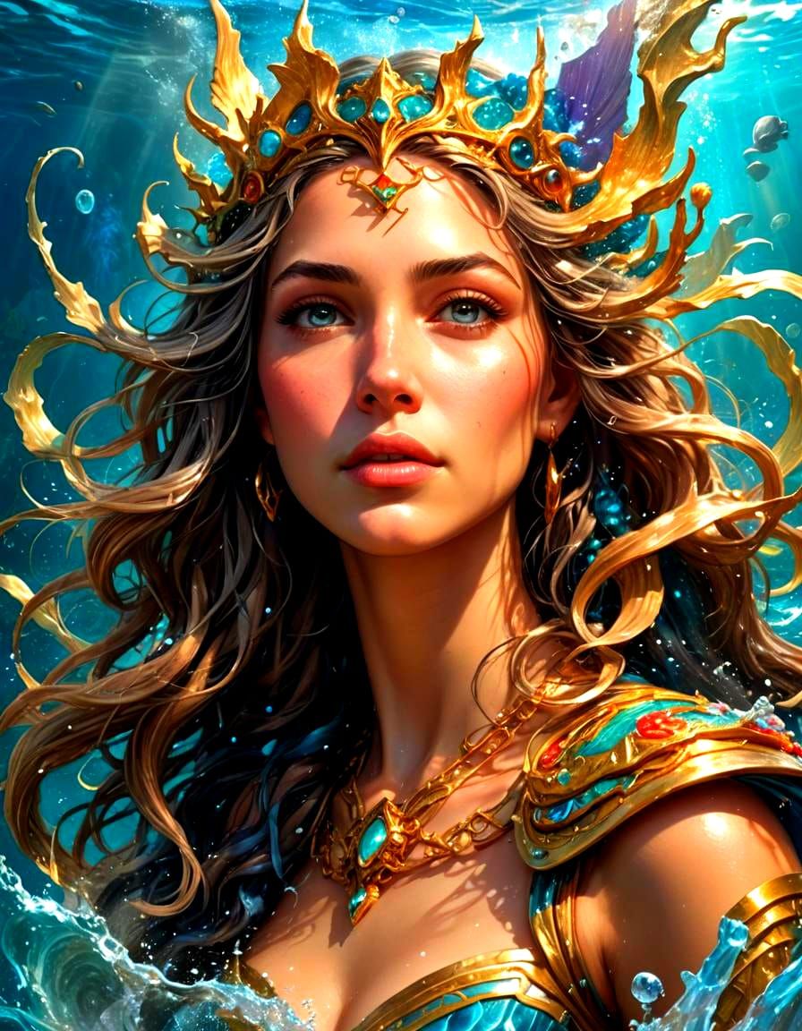 Guardian of Atlantis in Enchanting Oceanic Fantasy - AI Art