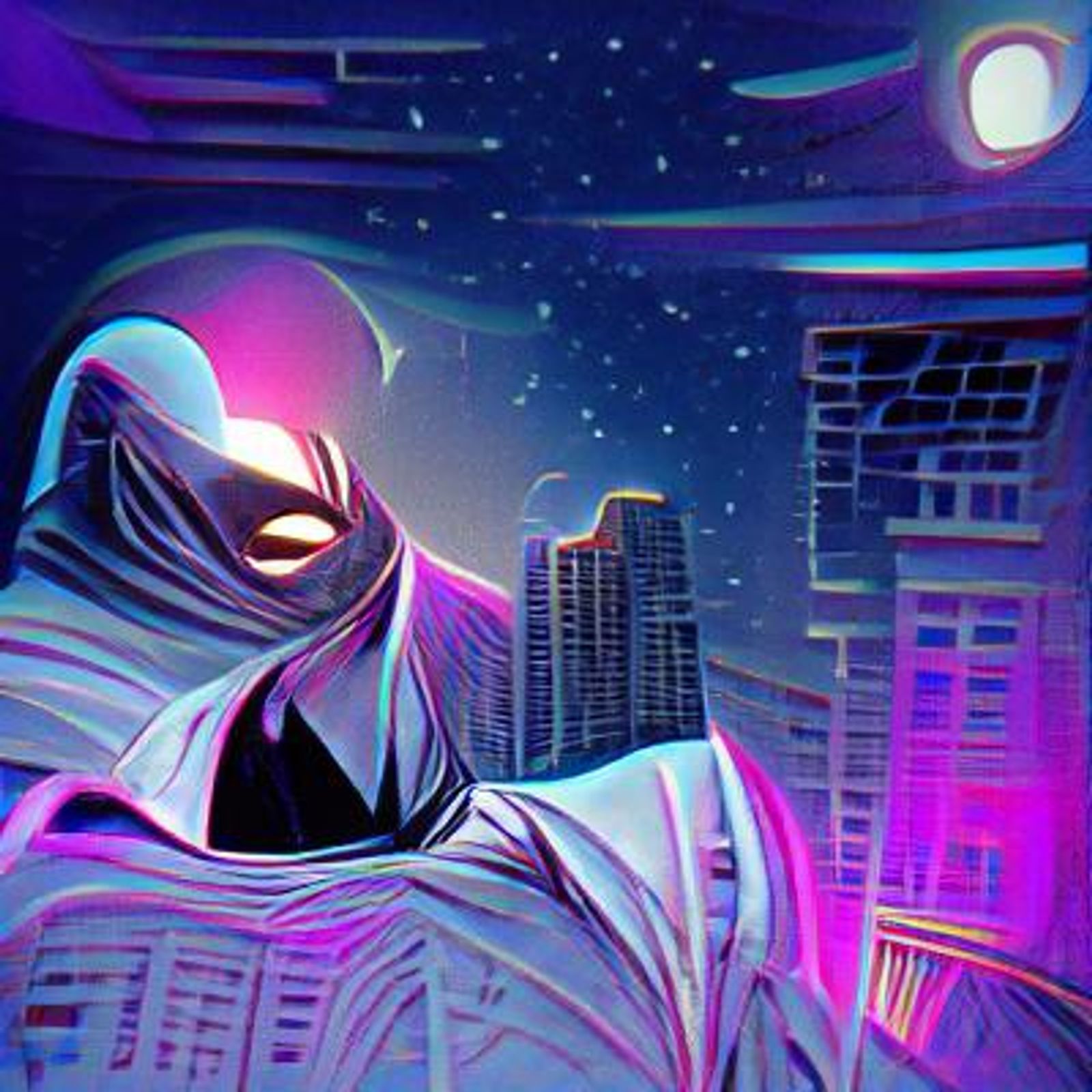 Synthwave Moon Knight 7 - AI Generated Artwork - NightCafe Creator