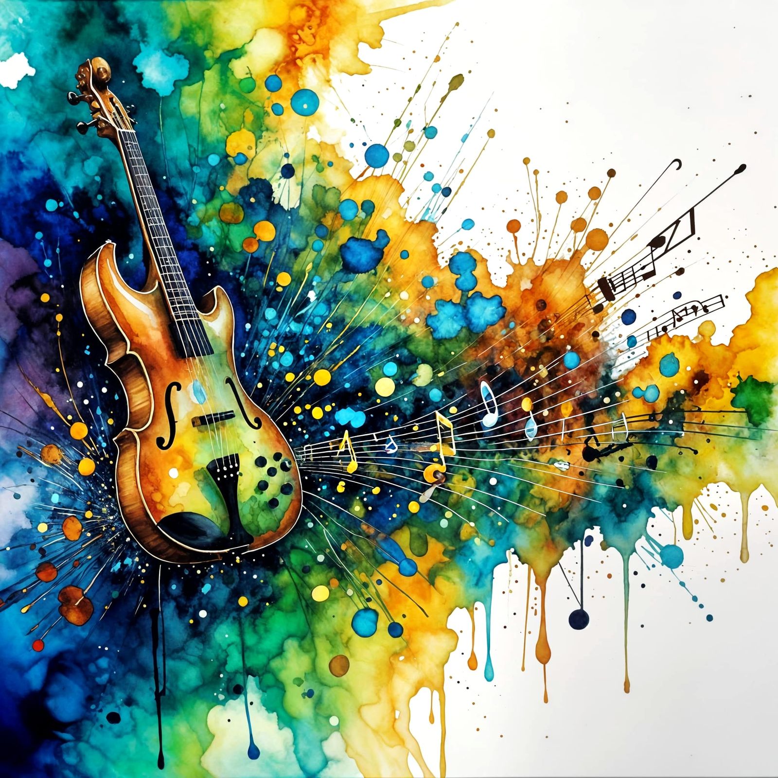 Music, Impressionism, Alcohol Inks - Ethereal Jazz Impressio...