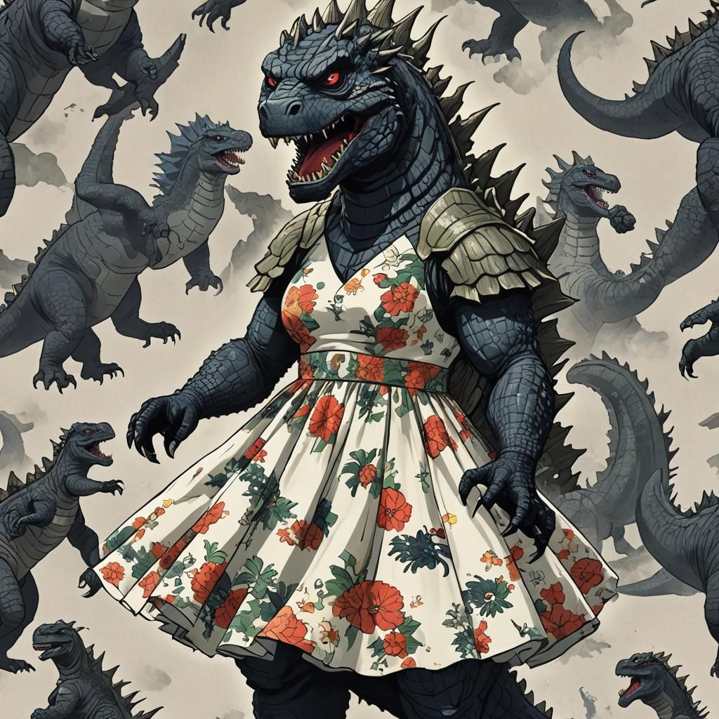 Mrs. Godzilla - AI Generated Artwork - NightCafe Creator