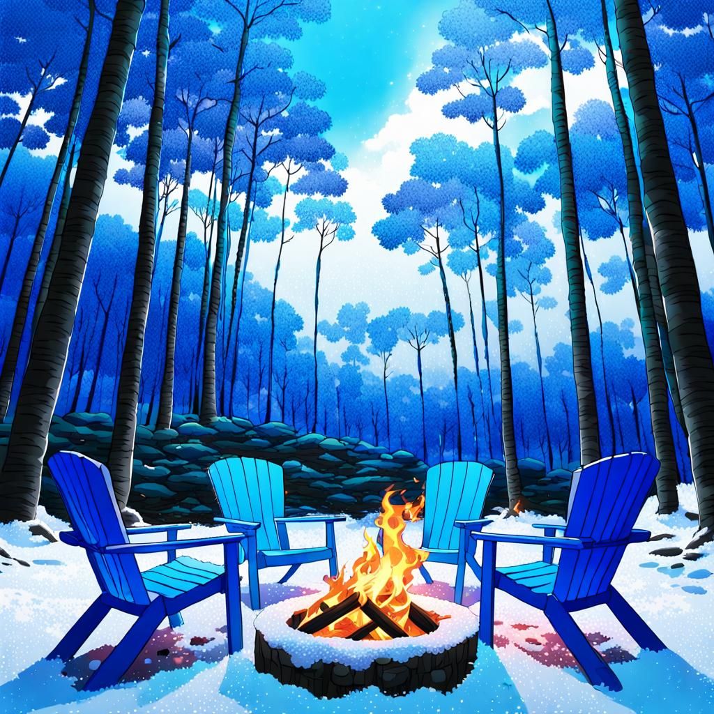 The cradle under the fir trees. The bright image. - AI Generated ...