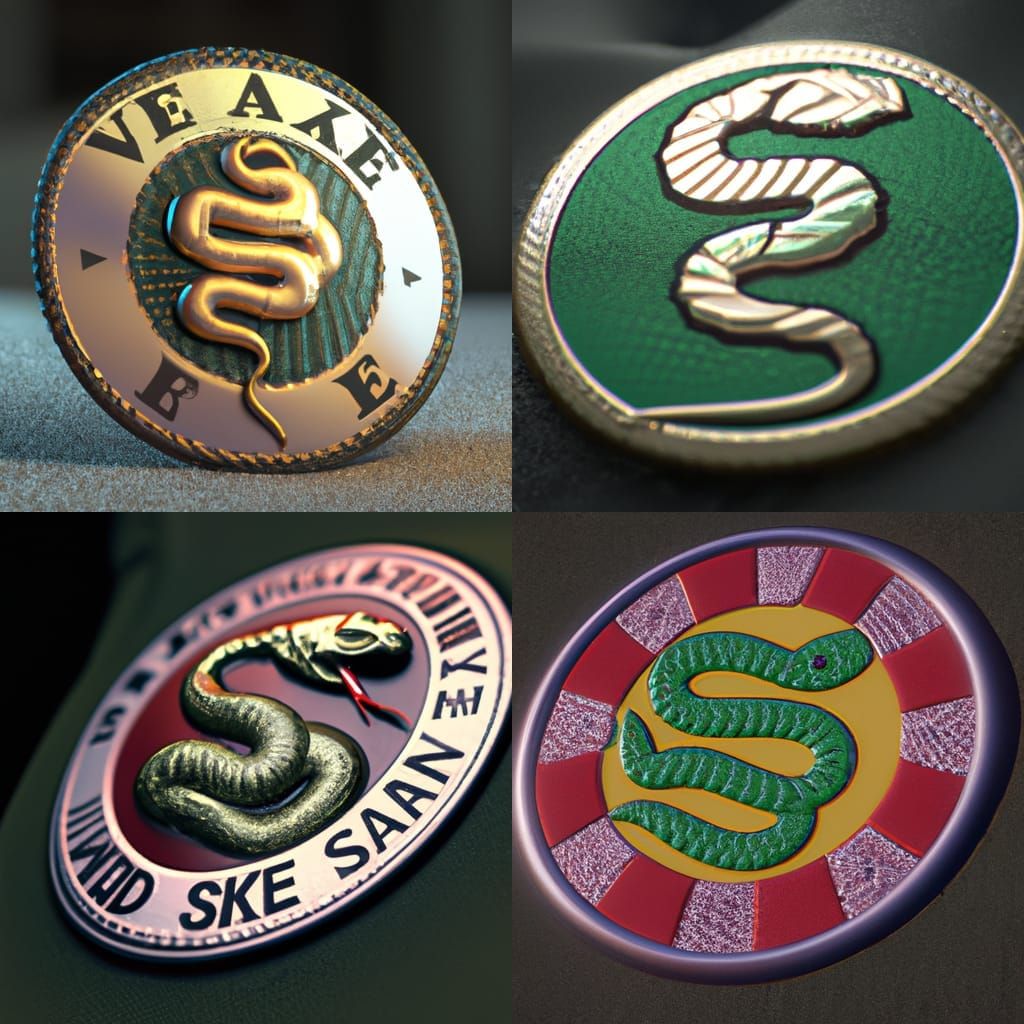 A military uniform patch/button emblem that has a snake on it - AI ...