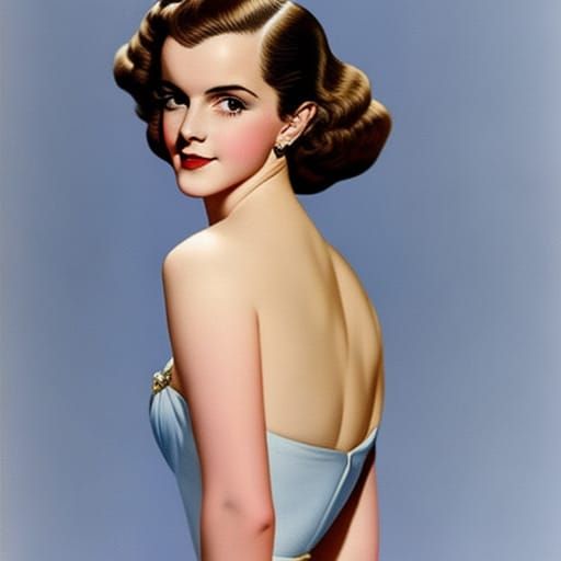 Emma Watson 1940s Vintage 7459 - AI Generated Artwork - NightCafe Creator