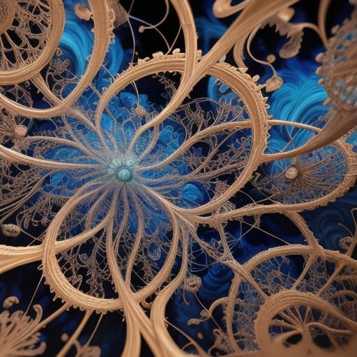 Ethereal Roots Emerge from Fractal Mycelium in Vib... - AI Art