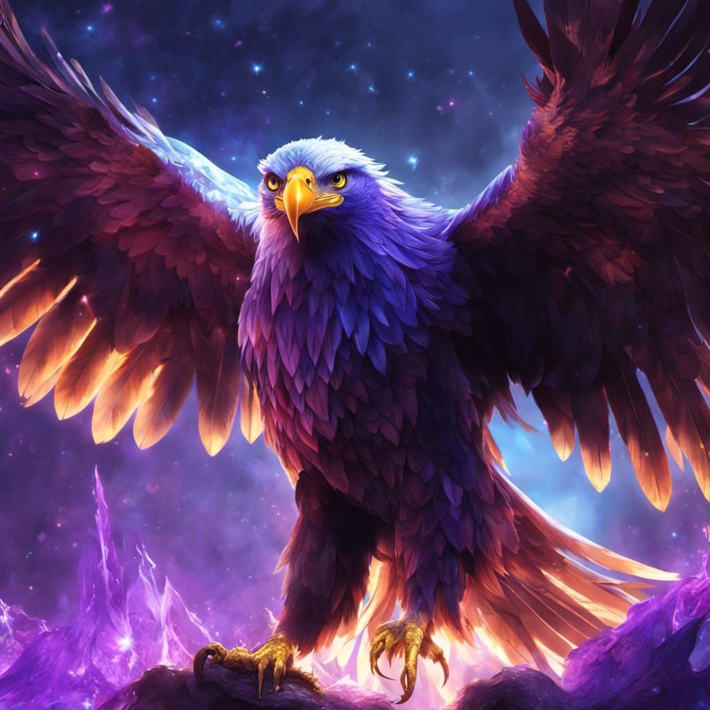 Purple Eagle V2 - AI Generated Artwork - NightCafe Creator