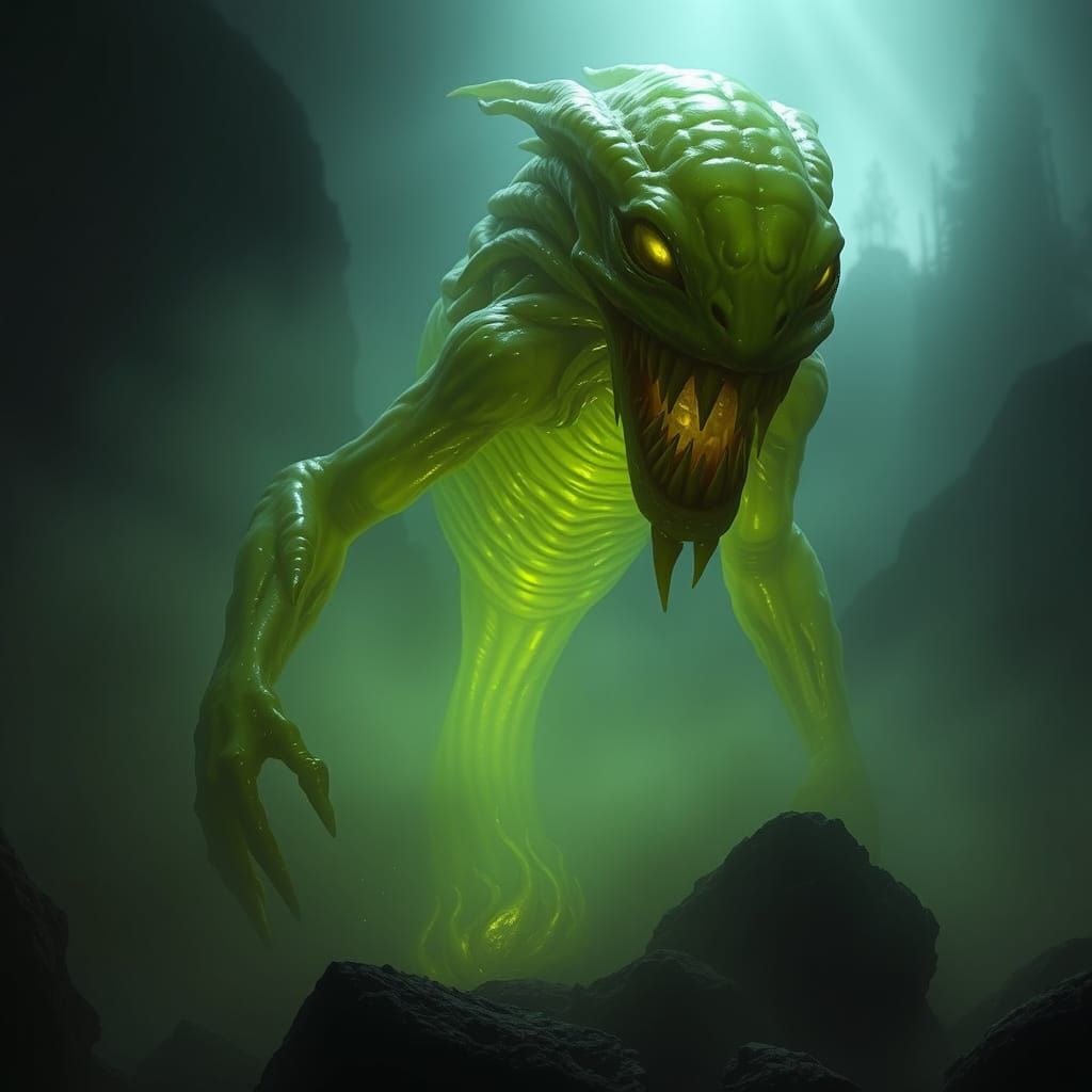 toxic slime monster - Ethereal Horror Creature in a Toxic, B...