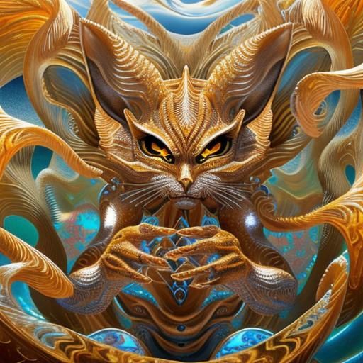 Sand creature dissolving into a swirl of transparent sand, fantasy ...