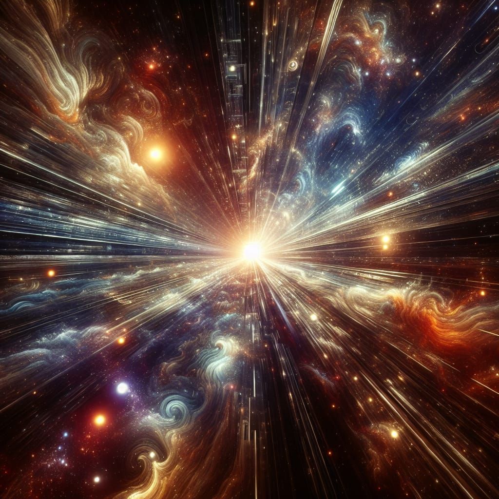 Hyperspace tunnel Epic cinematic brilliant stunning intricate ...