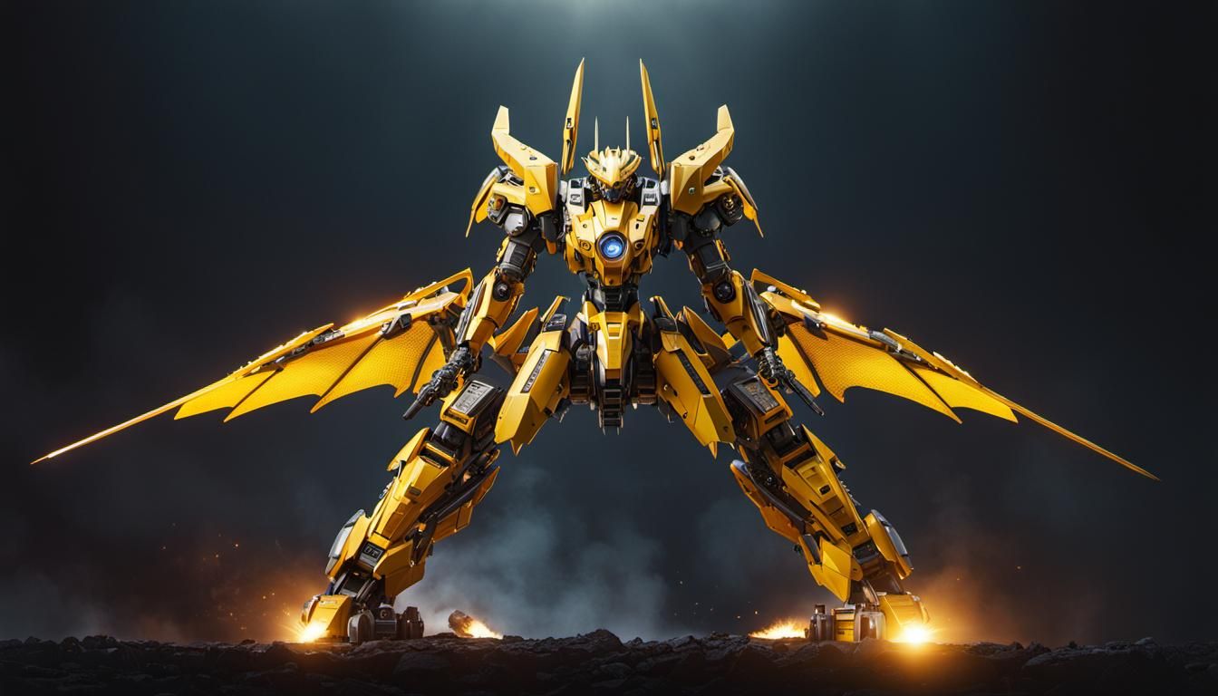 Yellow Electro Mech - AI Generated Artwork - NightCafe Creator