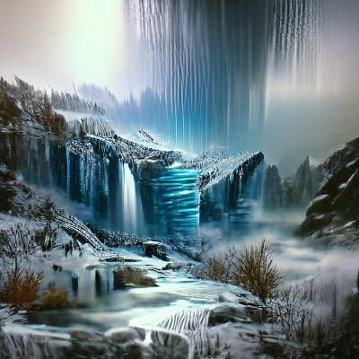 Icy waterfall - AI Generated Artwork - NightCafe Creator