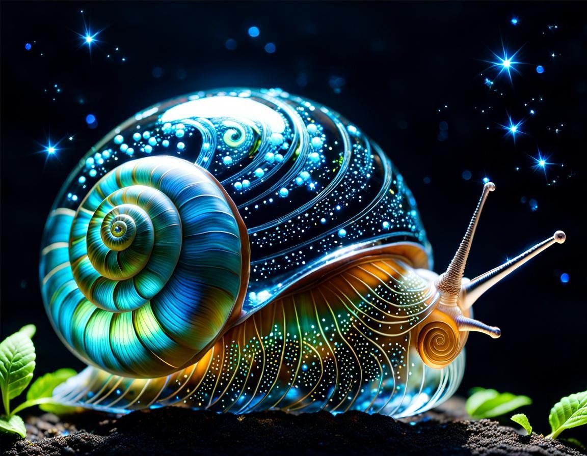 Glowing snail - AI Generated Artwork - NightCafe Creator