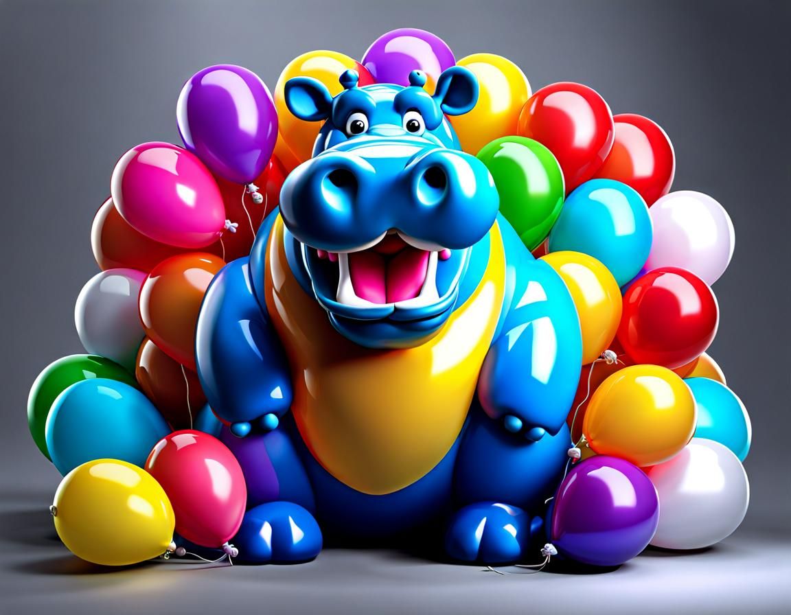 Balloon Hippopotamus - AI Generated Artwork - NightCafe Creator