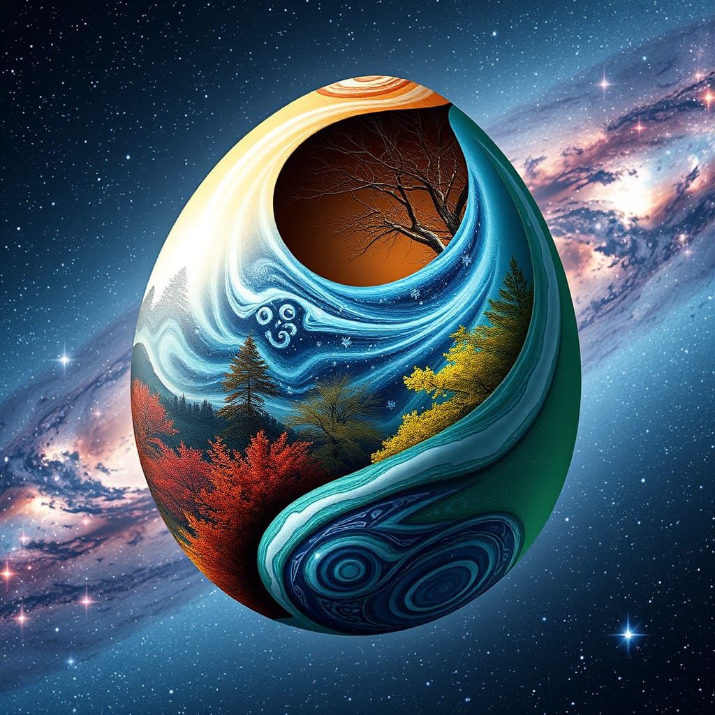 Four seasons elemental egg - Magical 4D Elemental Egg in Cos...
