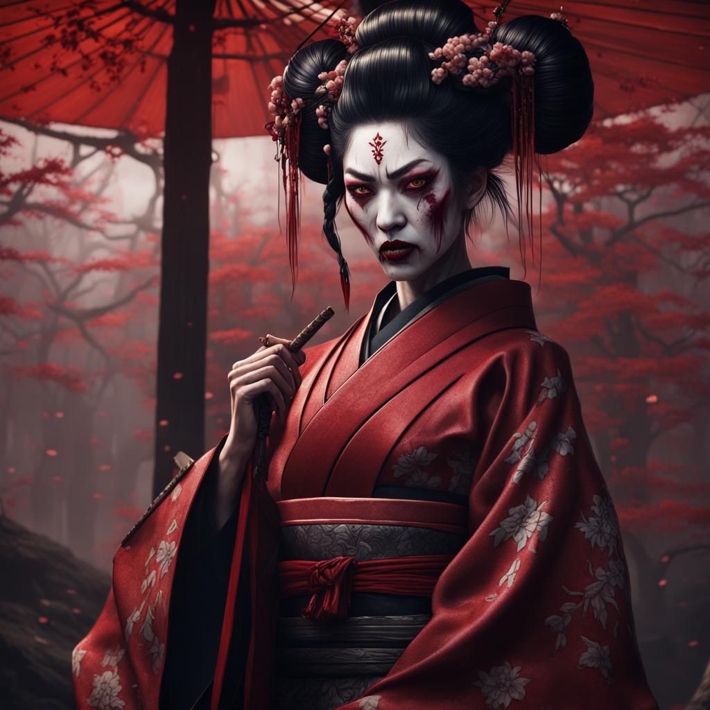 Vampire Geisha - AI Generated Artwork - NightCafe Creator