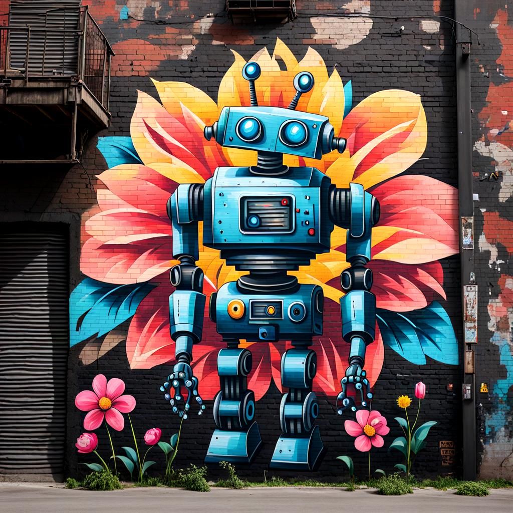 Flower-bot - AI Generated Artwork - NightCafe Creator
