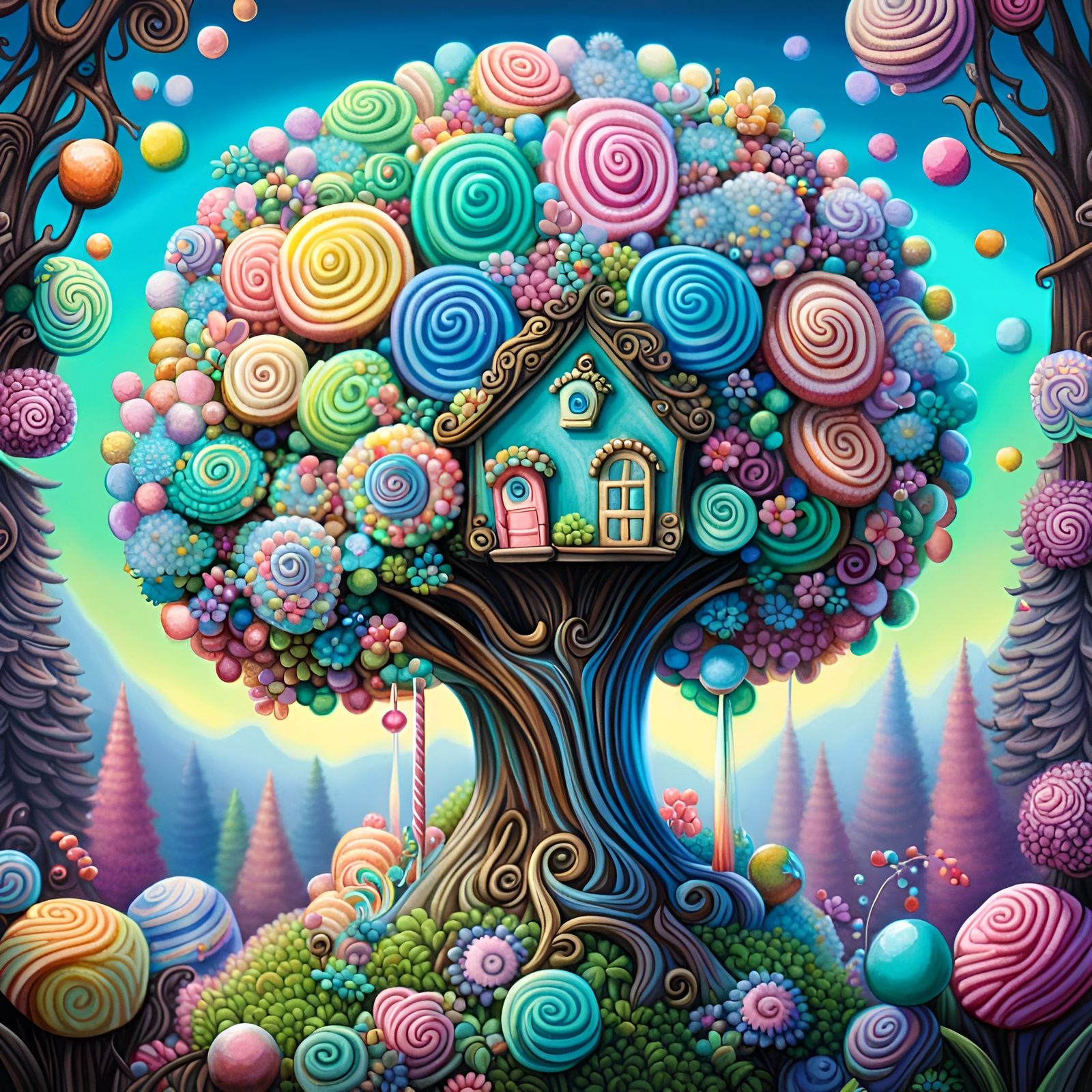 Swirly Home Sweet Home - AI Generated Artwork - NightCafe Creator