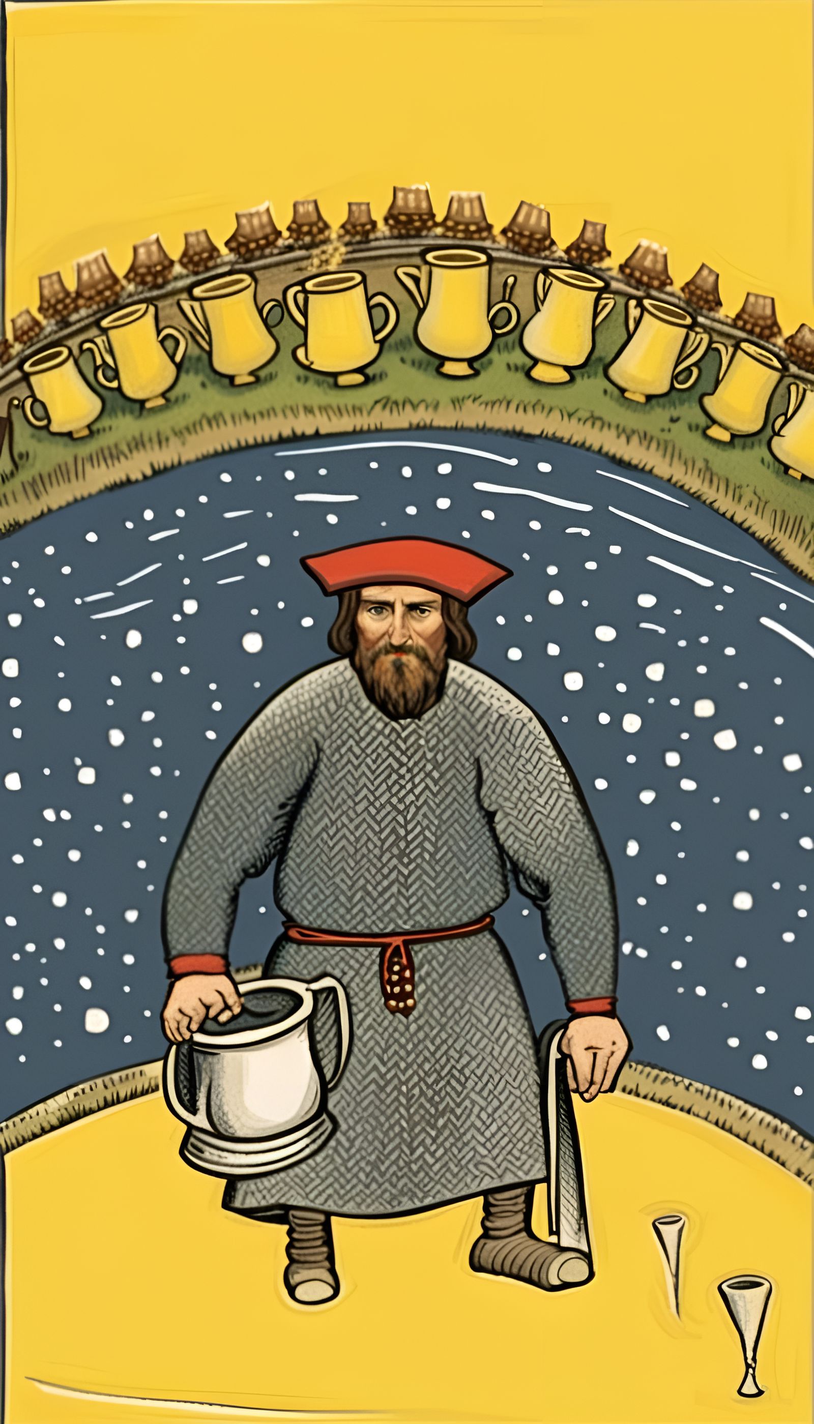 Medieval Norwegian man with cups - AI Generated Artwork - NightCafe Creator