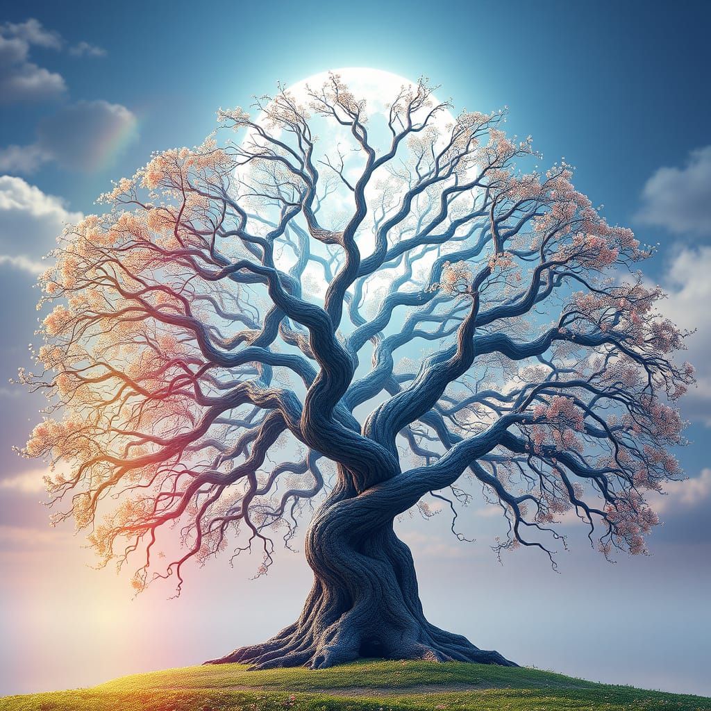 Ethereal Tree of Life: Gaia's Celestial Beauty - AI Art