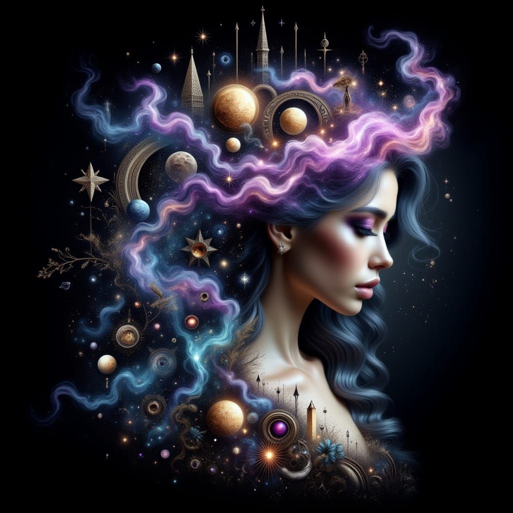 Celestial - Mystical Cosmic Goddess in Starry Celestial Univ...