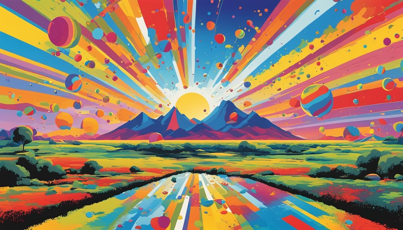 Peter Max Landscape - AI Generated Artwork - NightCafe Creator